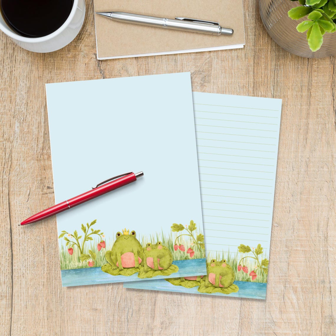 Strawberry Frog A5 Letter Writing Paper, Stationery Lined Notepaper ...