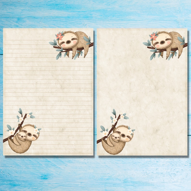 Sloth A5 Letter Writing Stationery Set, Cute Penpal Supplies, Snail ...