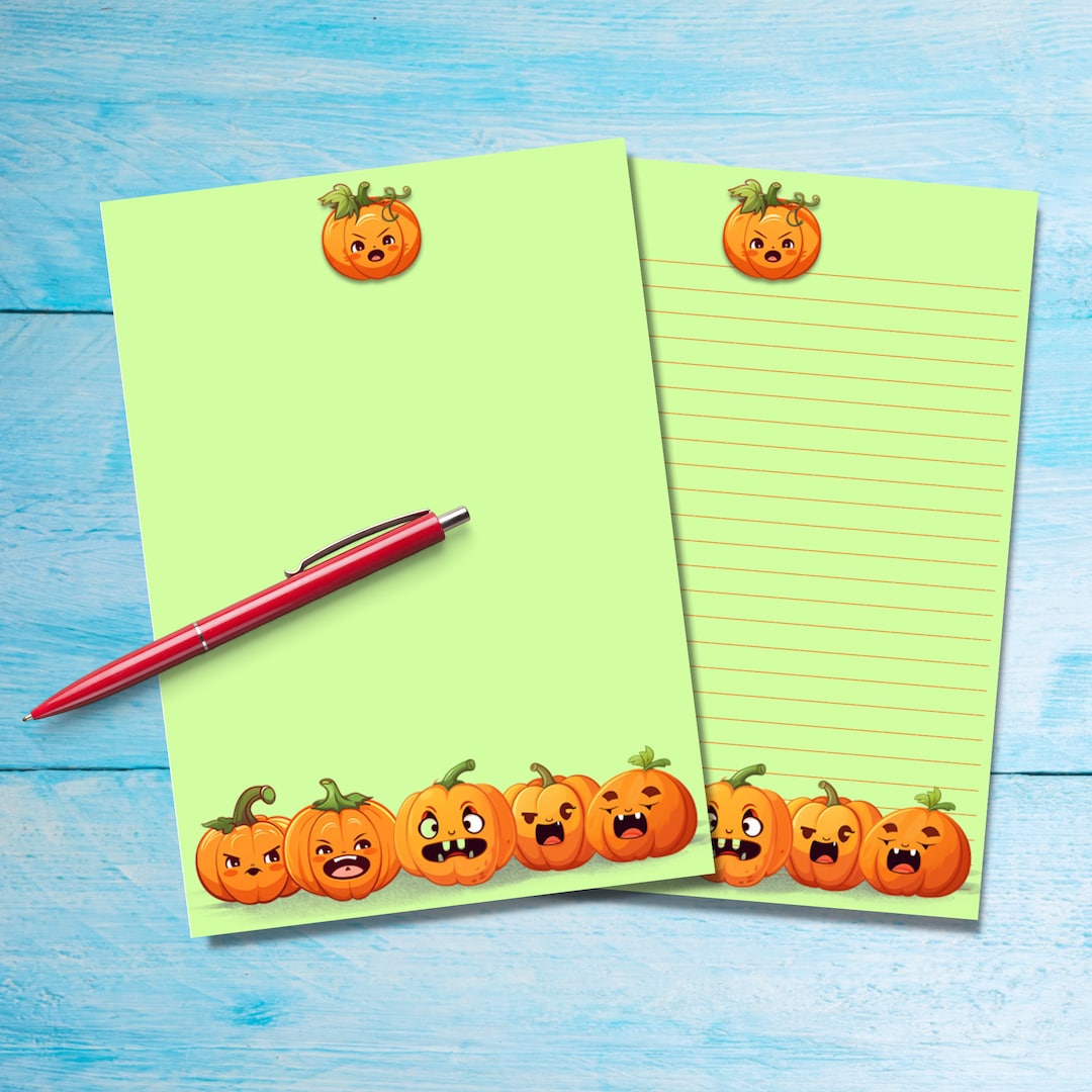 Shouty Pumpkins A5 Letter Writing Paper, Pen Pal Supplies, Stationery ...