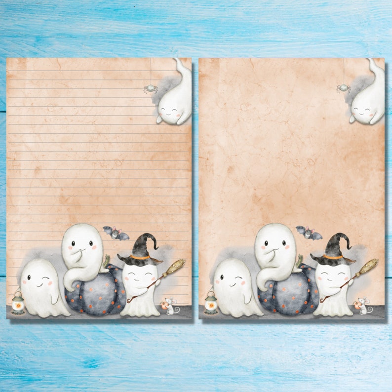 Cute Ghosts A5 Letter Writing Paper, Pen Pal Supplies, Stationery Lined ...