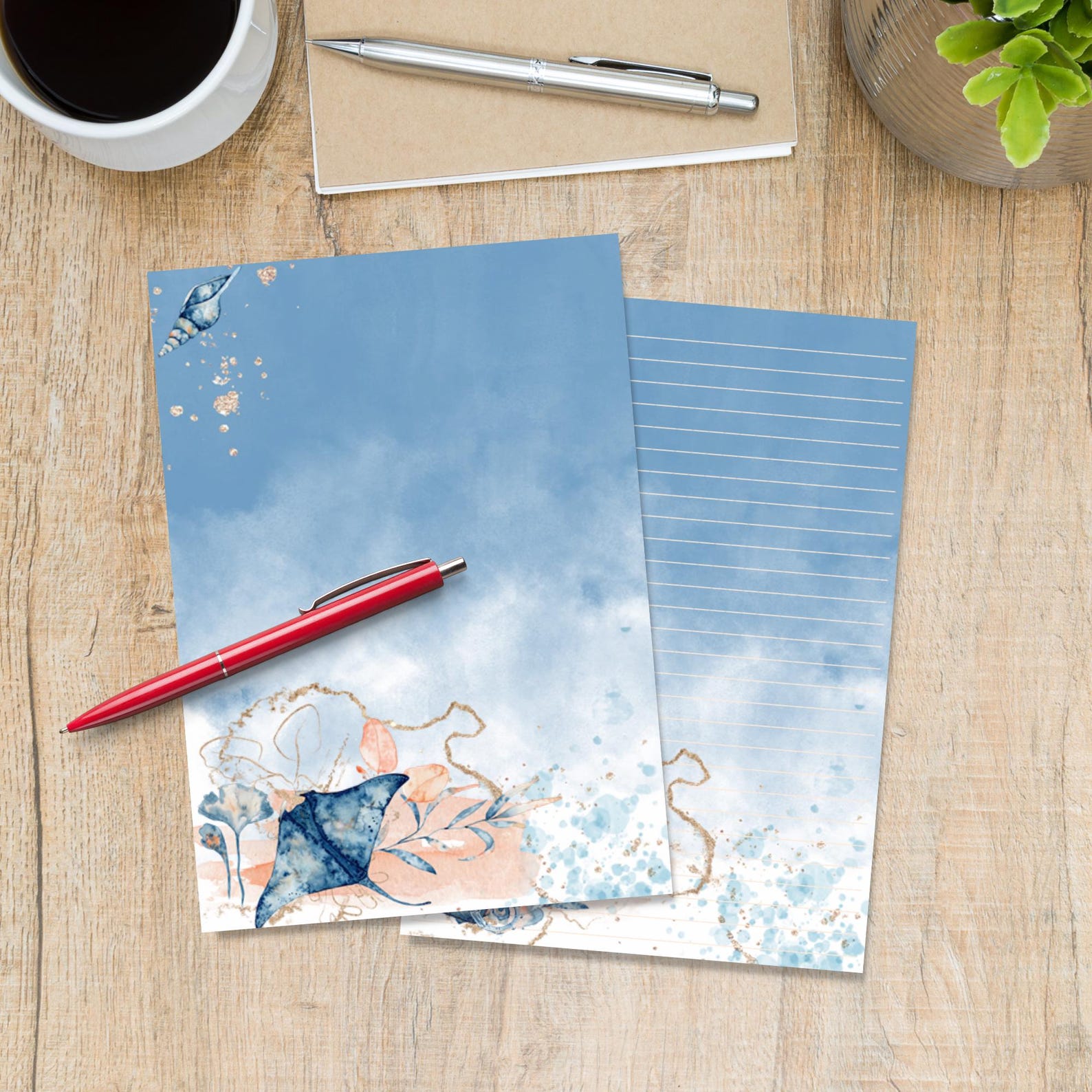 Sea Life Stationery Letter Sheets, Penpal Supplies, A5 Letter Writing ...