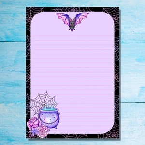 Magical Halloween A5 Letter Writing Paper, Cute Pastel Goth Stationery ...
