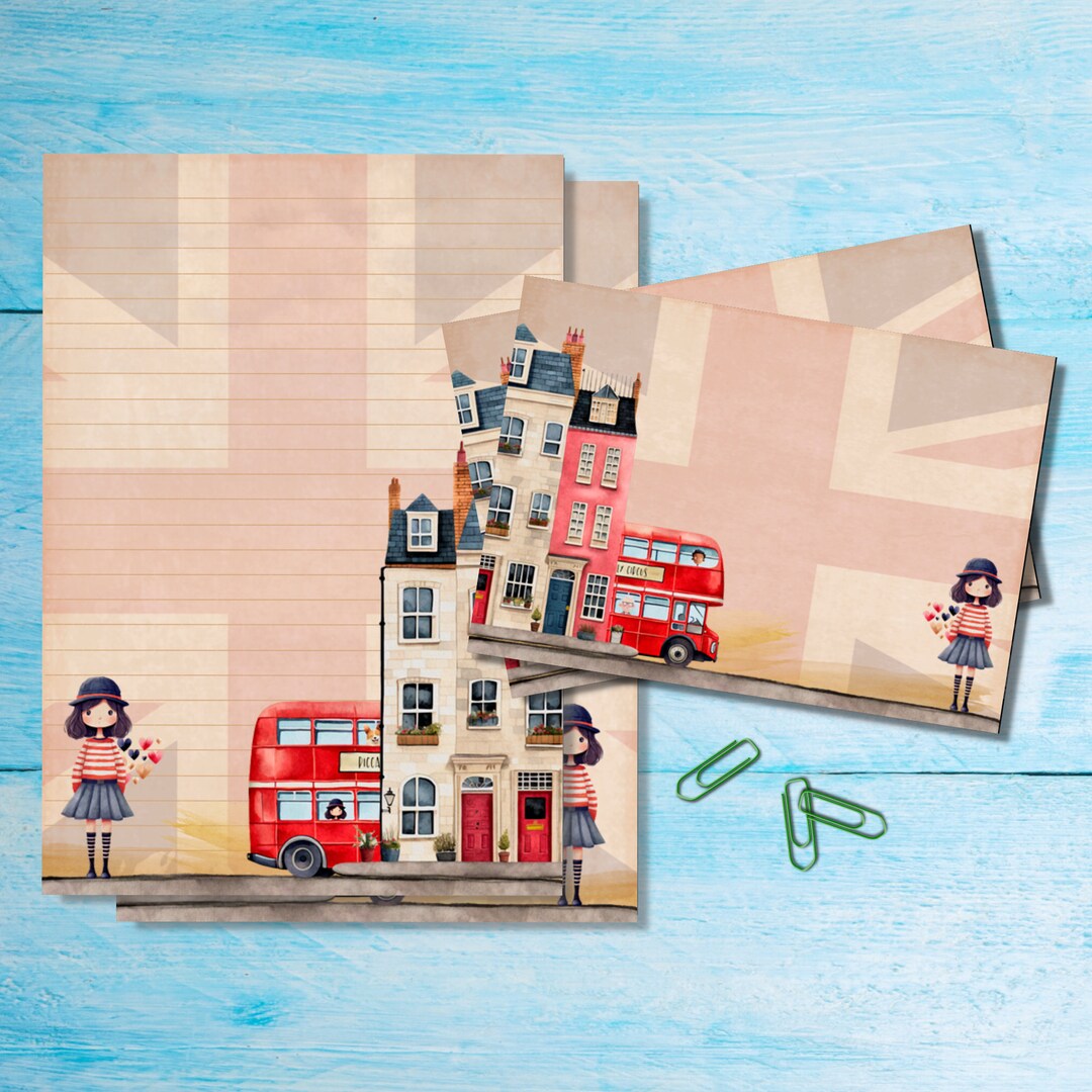 London A5 Letter Writing Stationery Set With Matching Envelopes, Cute ...