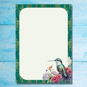 Hummingbird A5 Letter Writing Paper, Pen Pal Supplies, Stationery Lined ...