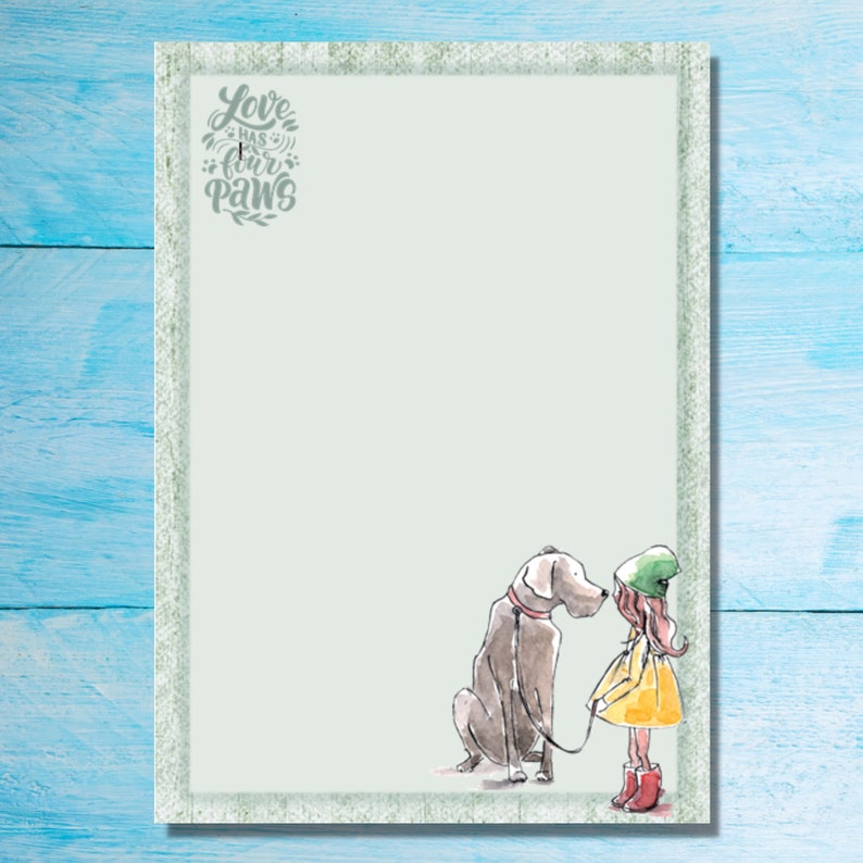 Dog Hugs A5 Letter Writing Paper, Penpal Supplies, Stationery Sheets ...