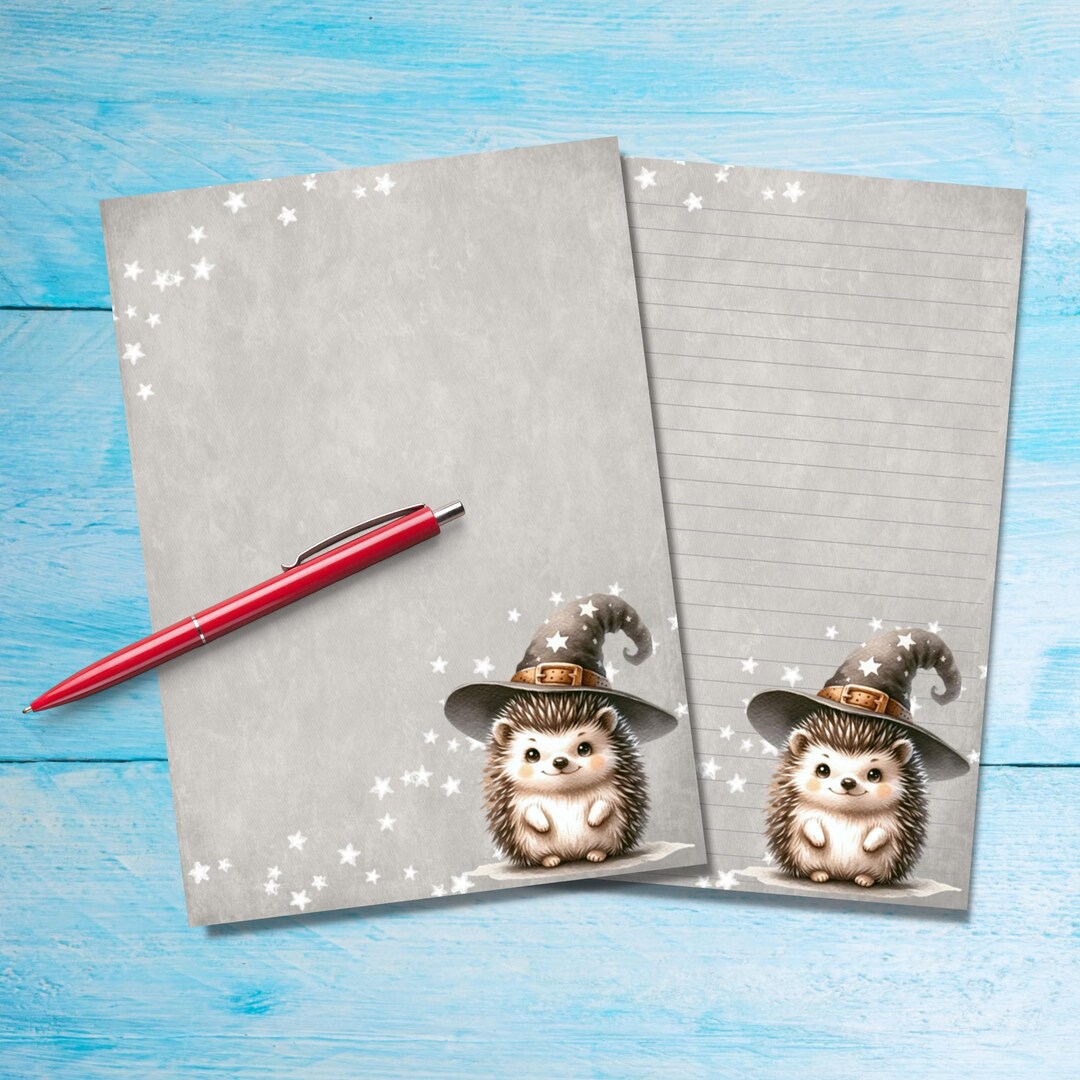 Magical Hedgehog A5 Letter Writing Paper, Pen Pal Supplies, Stationery ...