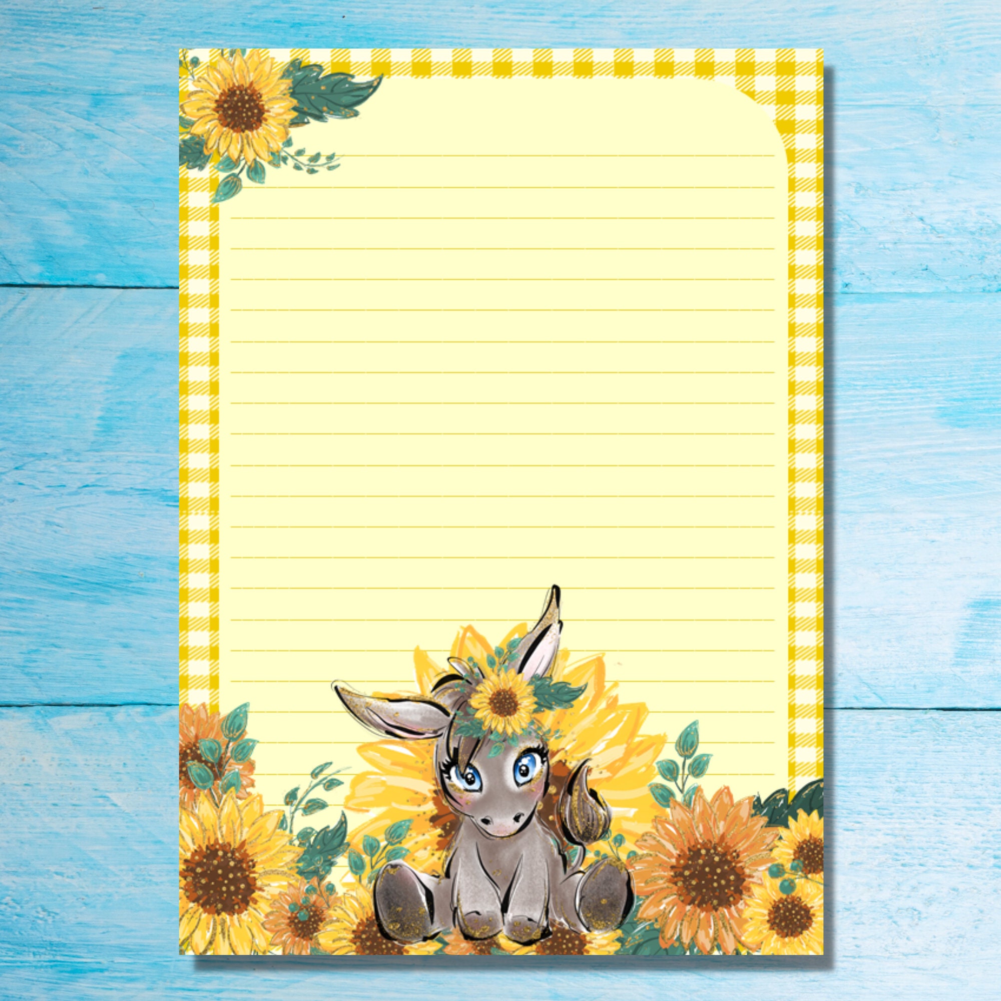 Donkey A5 Letter Writing Paper, Pen Pal Supplies, Stationery Lined or ...