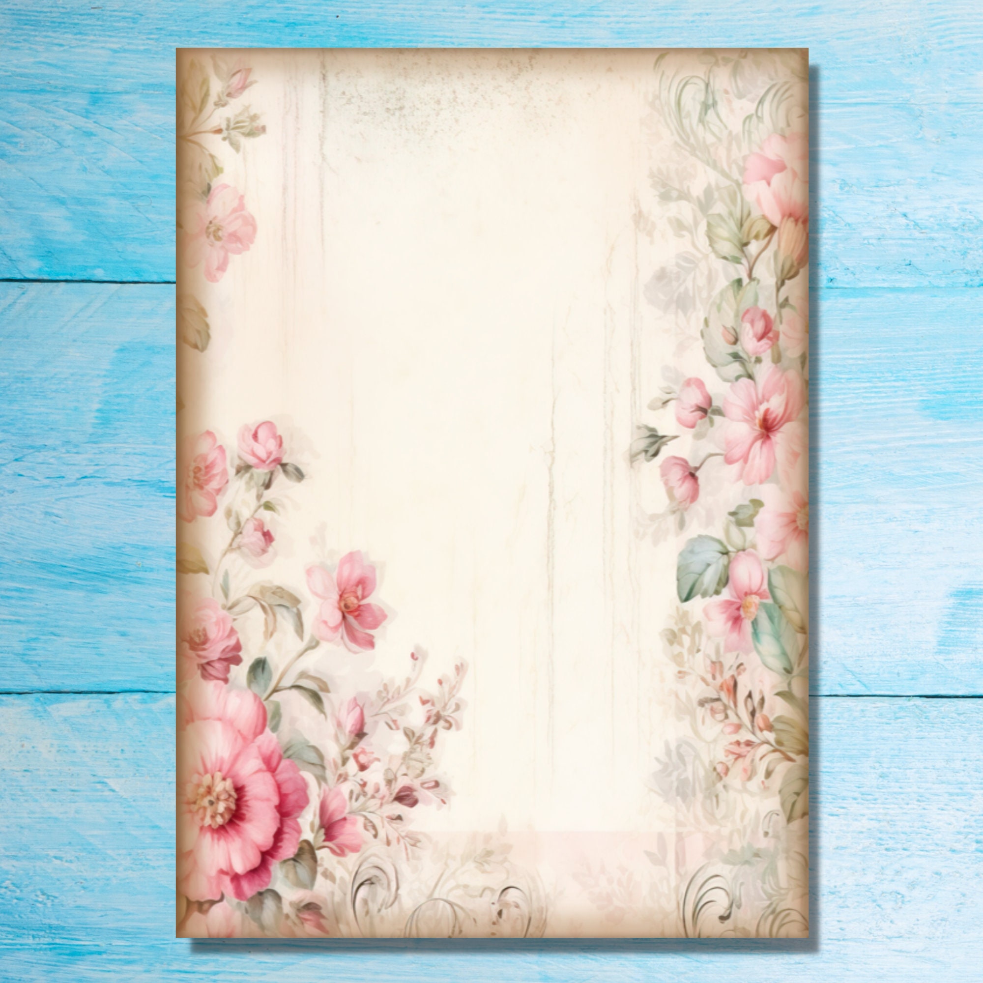 Stationery Paper And Envelopes Set Vintage Floral Stationery Set - 60 ...