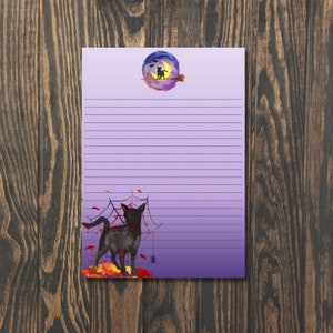 Halloween Cat A5 Letter Writing Paper, Lined or Unlined Notepaper ...