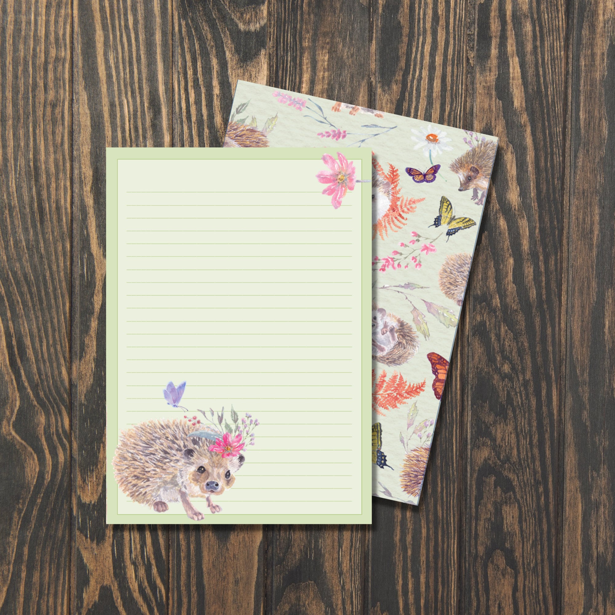 Visual Arts Decorated stationery letter sheets Floral Whales A5 letter ...