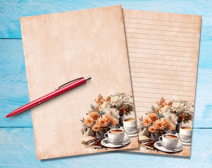 Morning Coffee A5 Letter Writing Paper, Pen Pal Supplies, Stationery ...