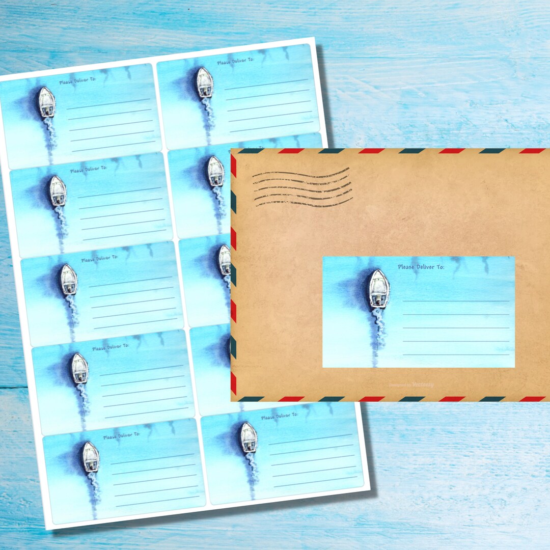 Sail Away Self Adhesive Please Deliver To.. Labels, 10 Labels per Sheet ...