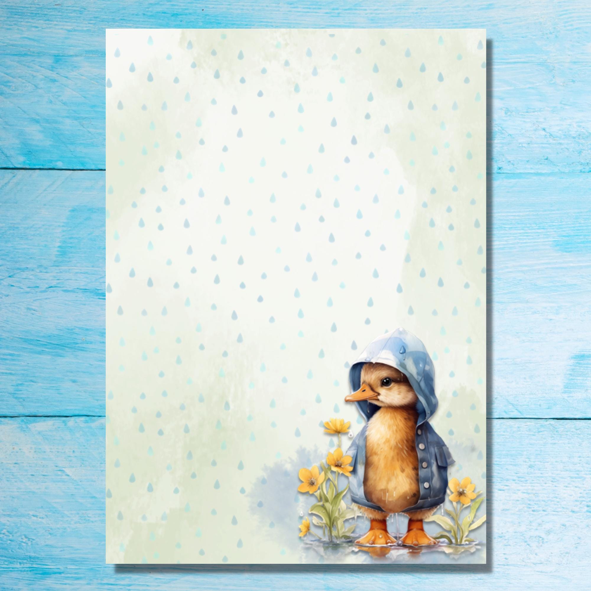 Raincoat Duck A5 Letter Writing Paper, Pen Pal Supplies, Stationery ...