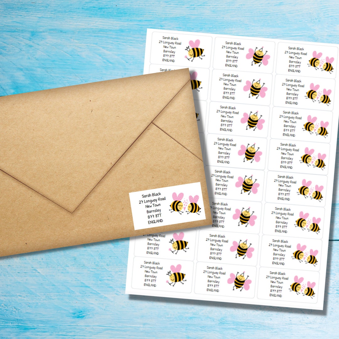 Love Bees Self Adhesive Return Address Labels, 24 Labels per Sheet, 63. ...