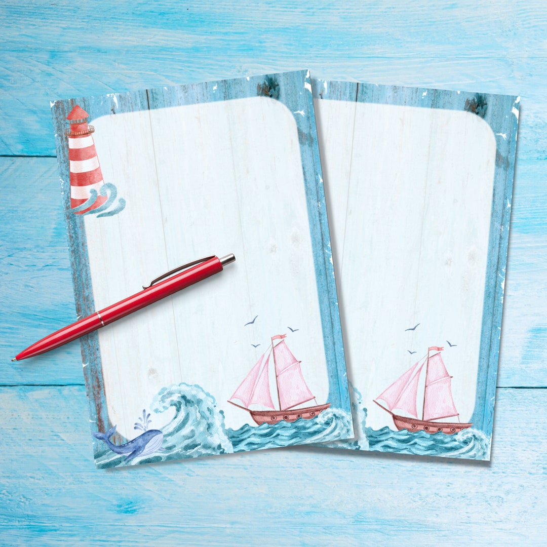 Out at Sea A5 Letter Writing Paper, Pen Pal Supplies, Stationery ...