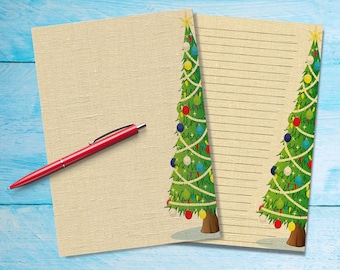 Christmas Tree Notepaper - Etsy