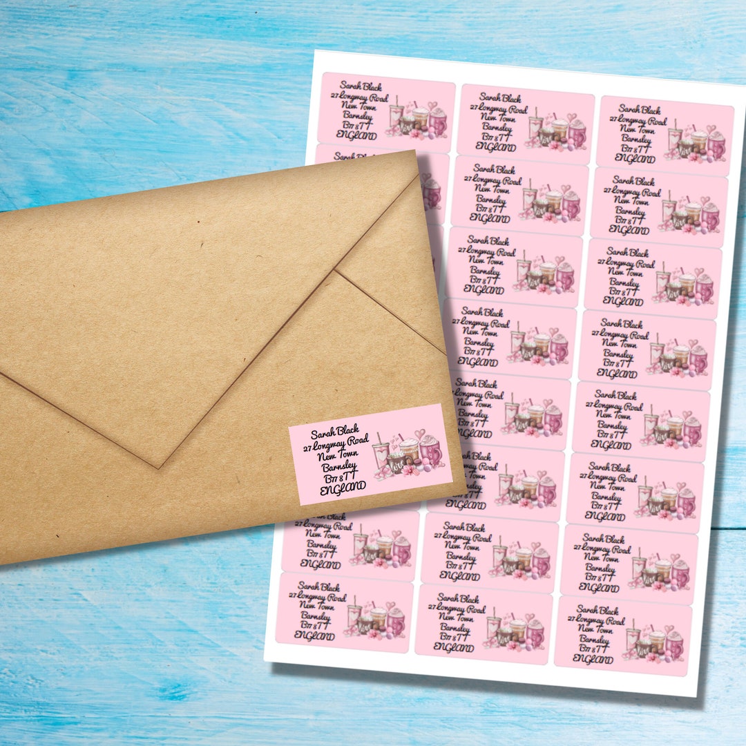 Love Coffee Self Adhesive Return Address Labels, 24 Labels per Sheet ...