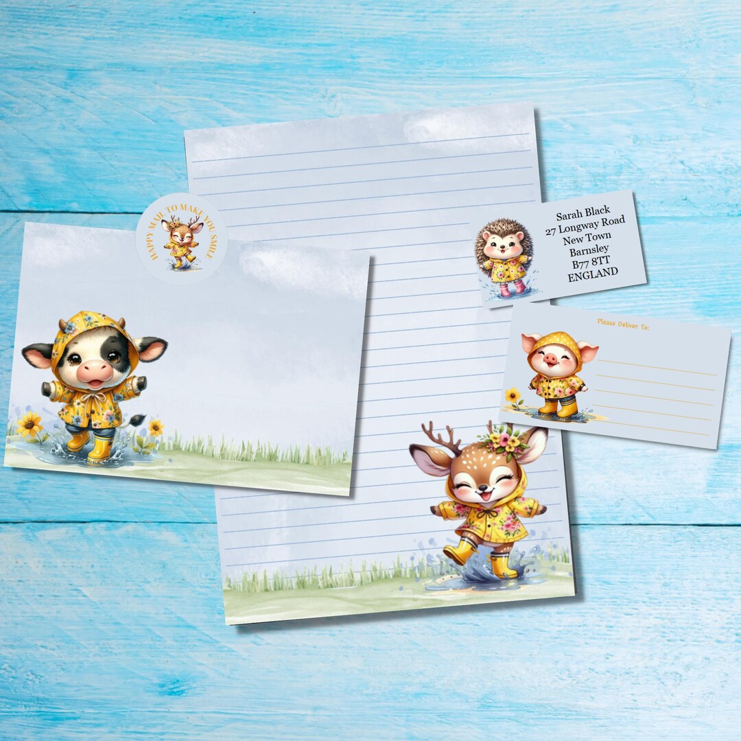 Splish Splash Matching Penpal Letter Kit, A5 Writing Paper, Envelopes ...