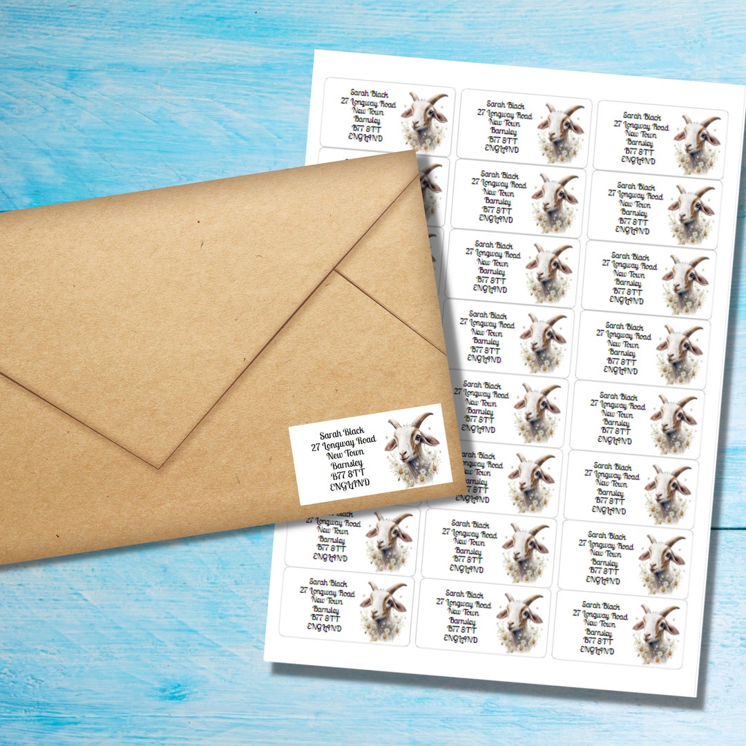 Daisy Goat Self Adhesive Return Address Labels, 24 Labels per Sheet, 63 ...