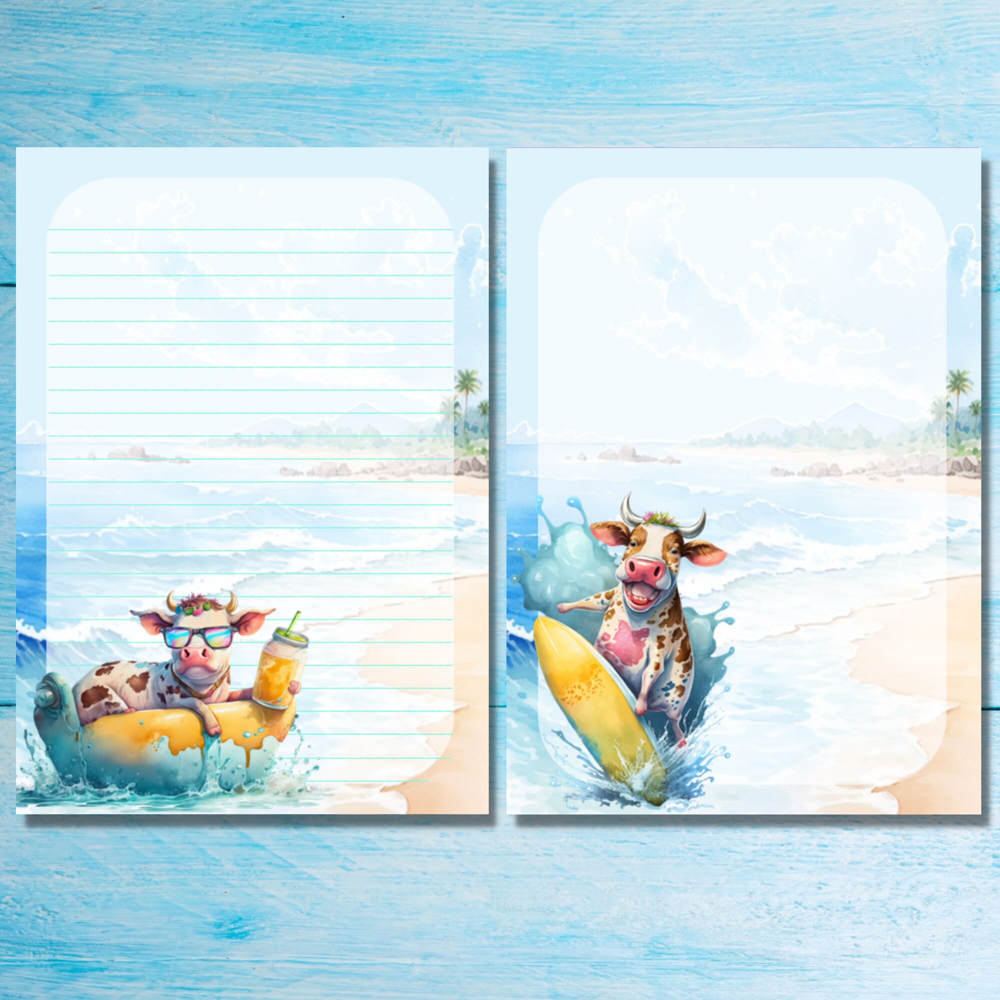 Hanging at the Beach A5 Letter Writing Paper, Penpal Stationery ...