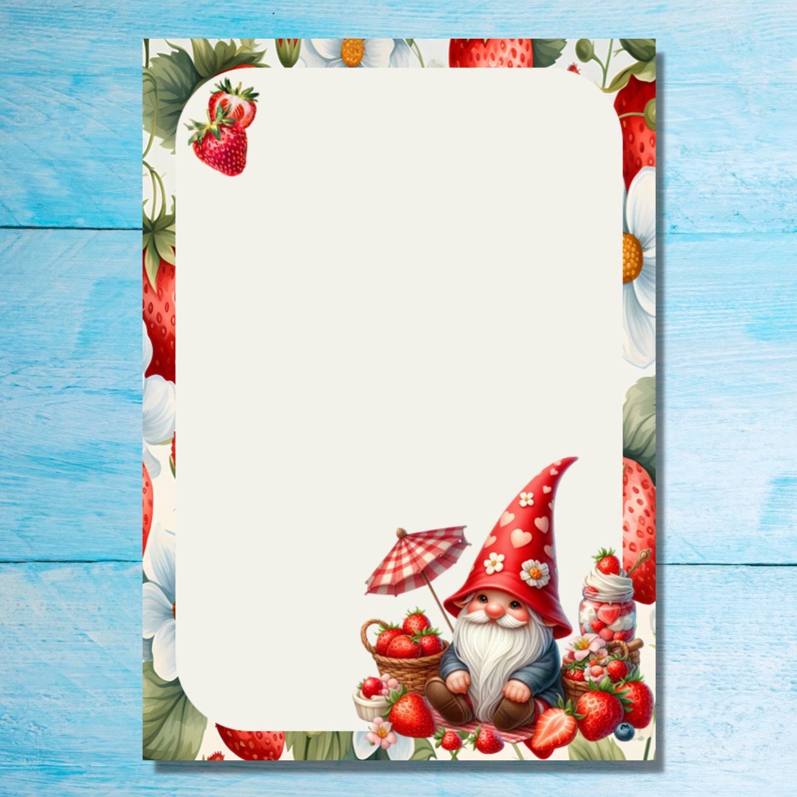 Strawberry Picnic Penpal / Snail Mail Letter Kit, A5 Writing Paper ...