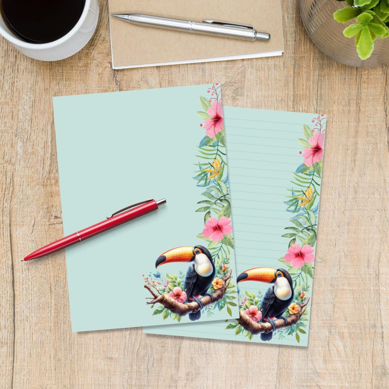 Rainforest Toucan Writing Paper, Cute A5 Pen Pal Supplies, Stationery ...