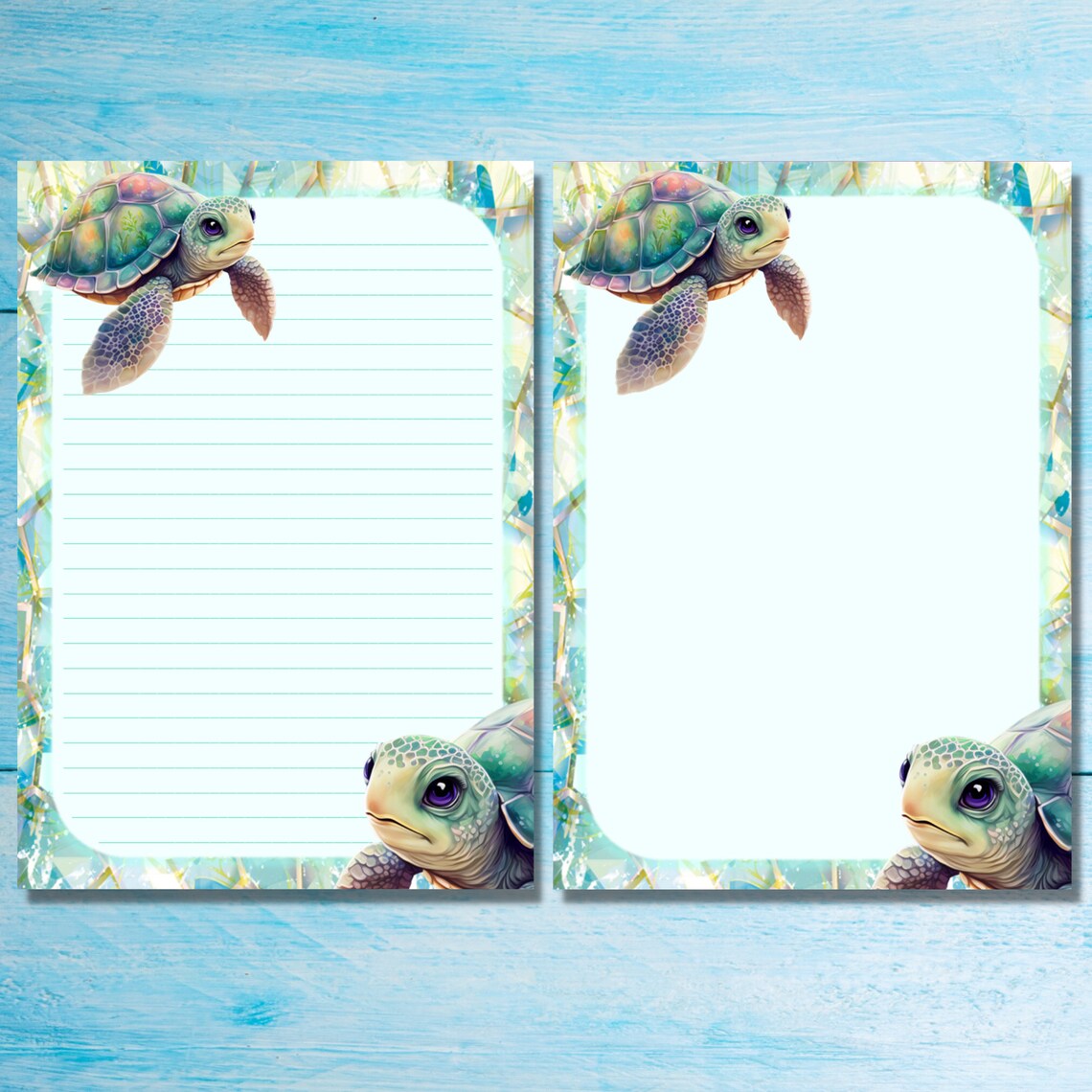 Sea Turtle A5 Letter Writing Paper, Pen Pal Supplies, Stationery Lined ...