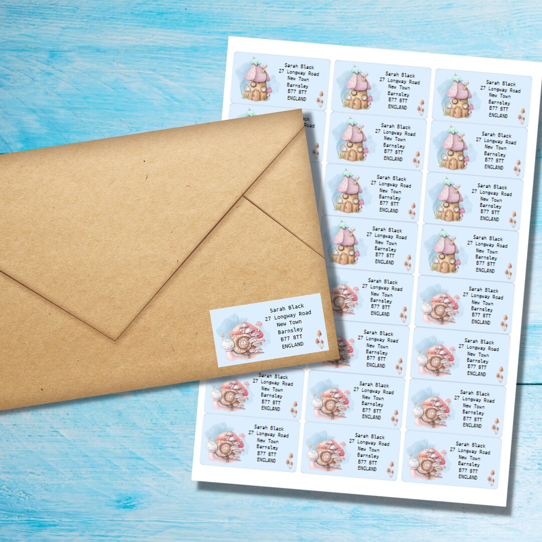 Fairy Houses Self Adhesive Return Address Labels, 24 Labels per Sheet ...