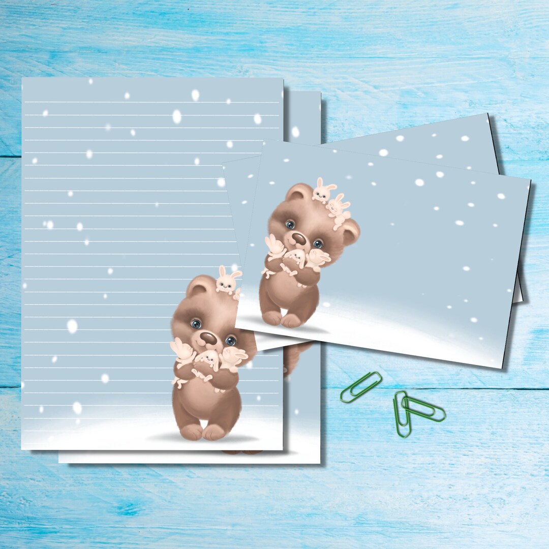 Bear Hugs Stationery Set, A5 Letter Writing Paper With Matching ...