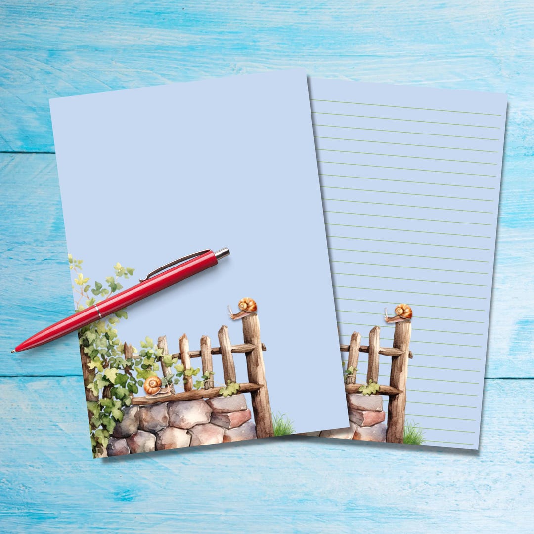 Garden Fence A5 Letter Writing Paper, Pen Pal Supplies, Stationery ...