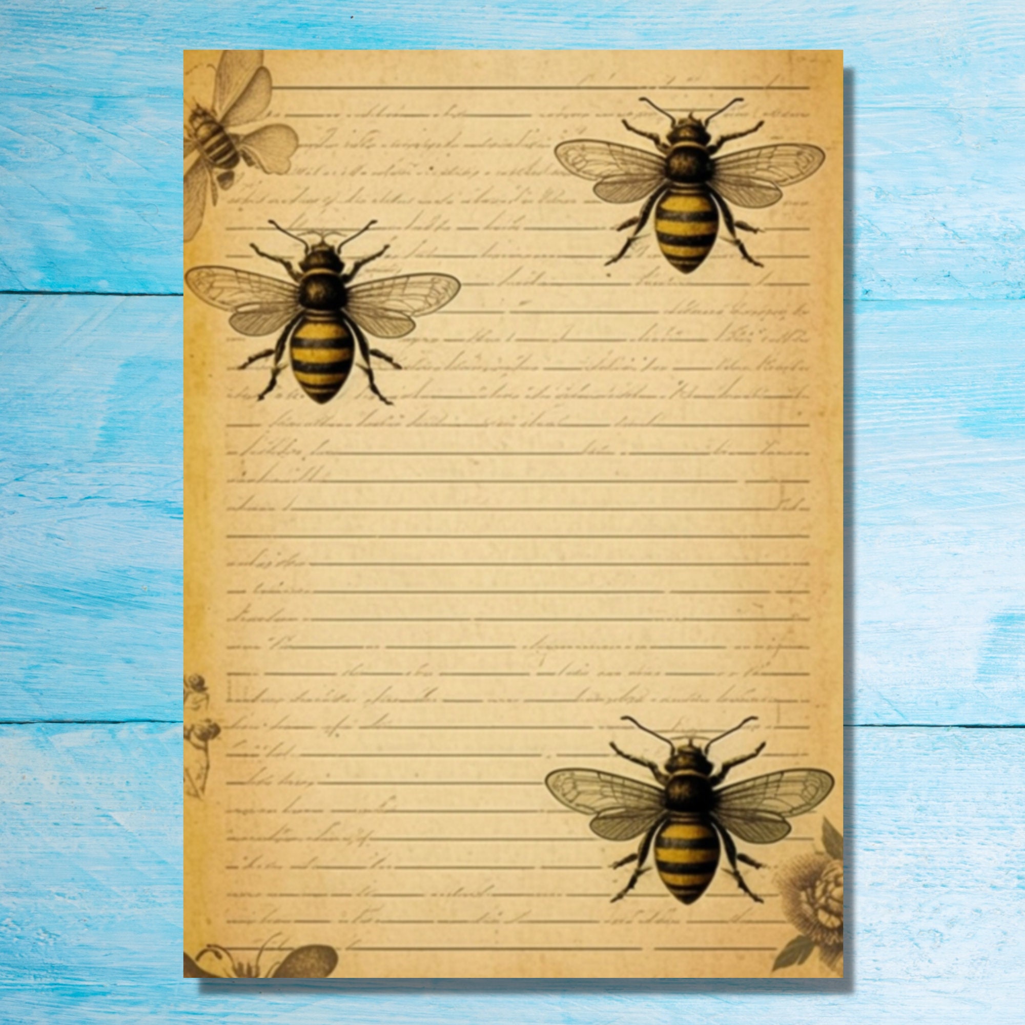 Vintage Bees A5 Letter Writing Paper, Pen Pal Supplies, Stationery ...