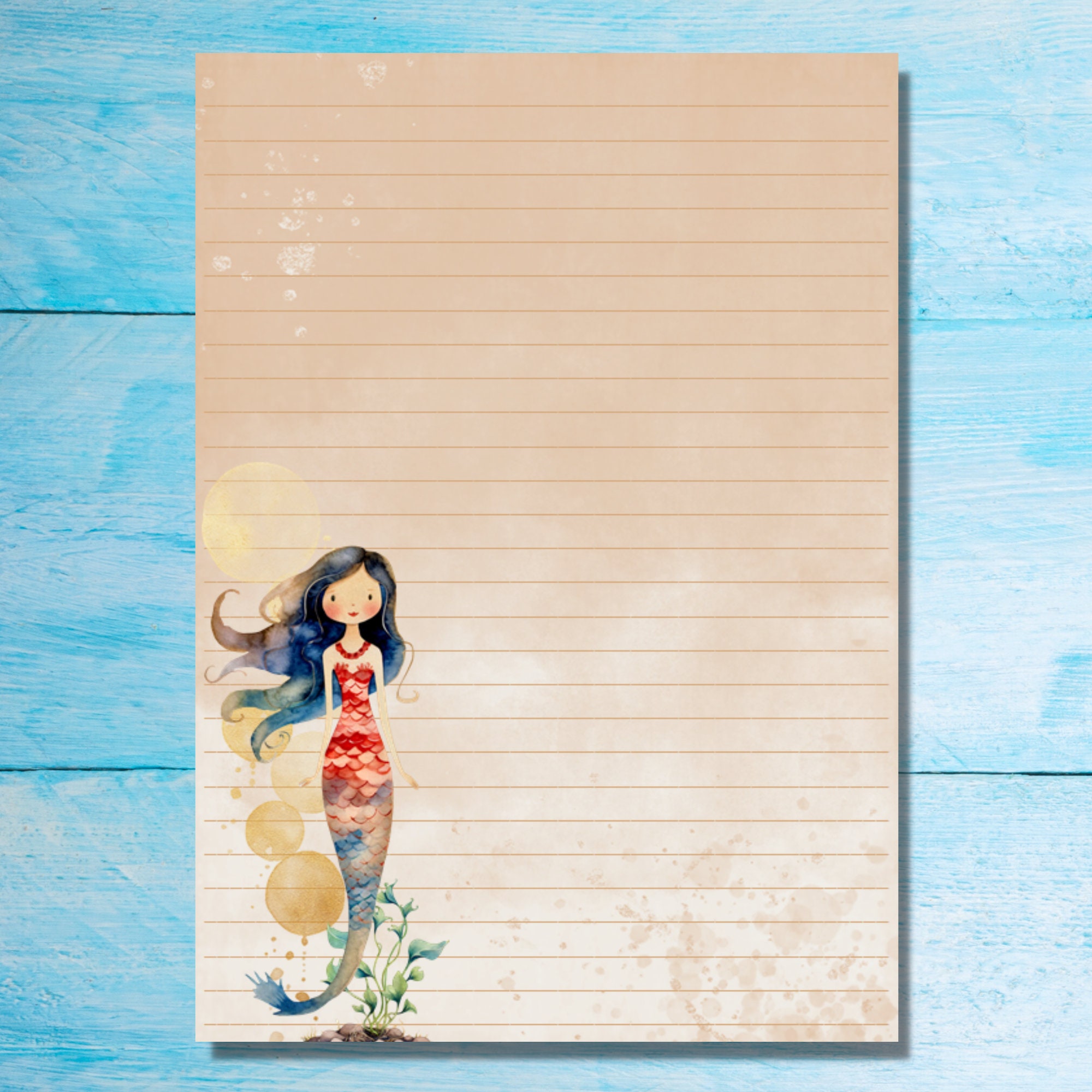 Mermaids A5 Letter Writing Paper, Cute Stationery Letter Sheets, Penpal ...