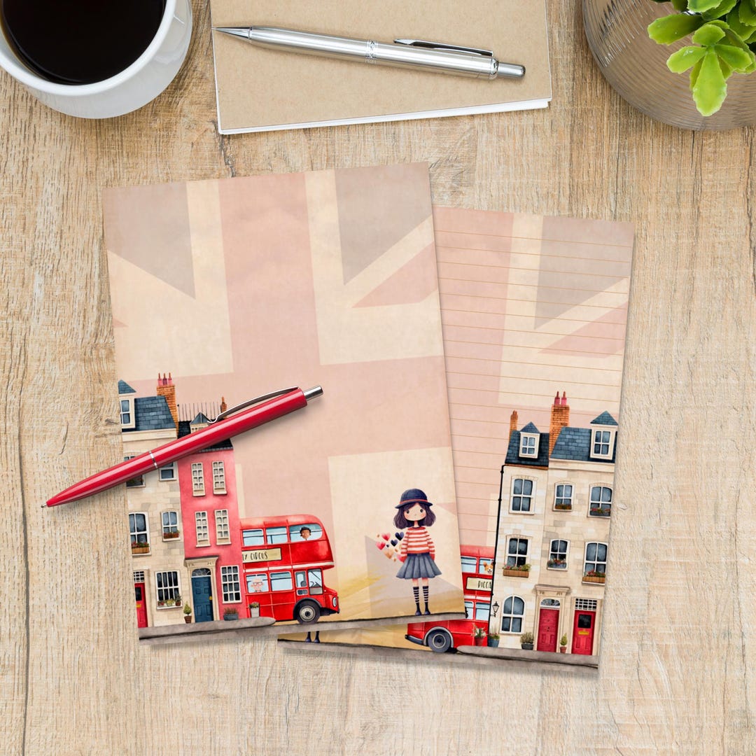 London A5 Letter Writing Paper, Cute Stationery Letter Sheets, Penpal ...