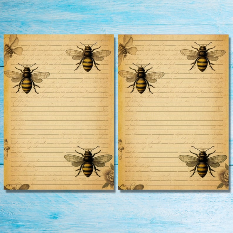 Vintage Bees A5 Letter Writing Paper, Pen Pal Supplies, Stationery ...