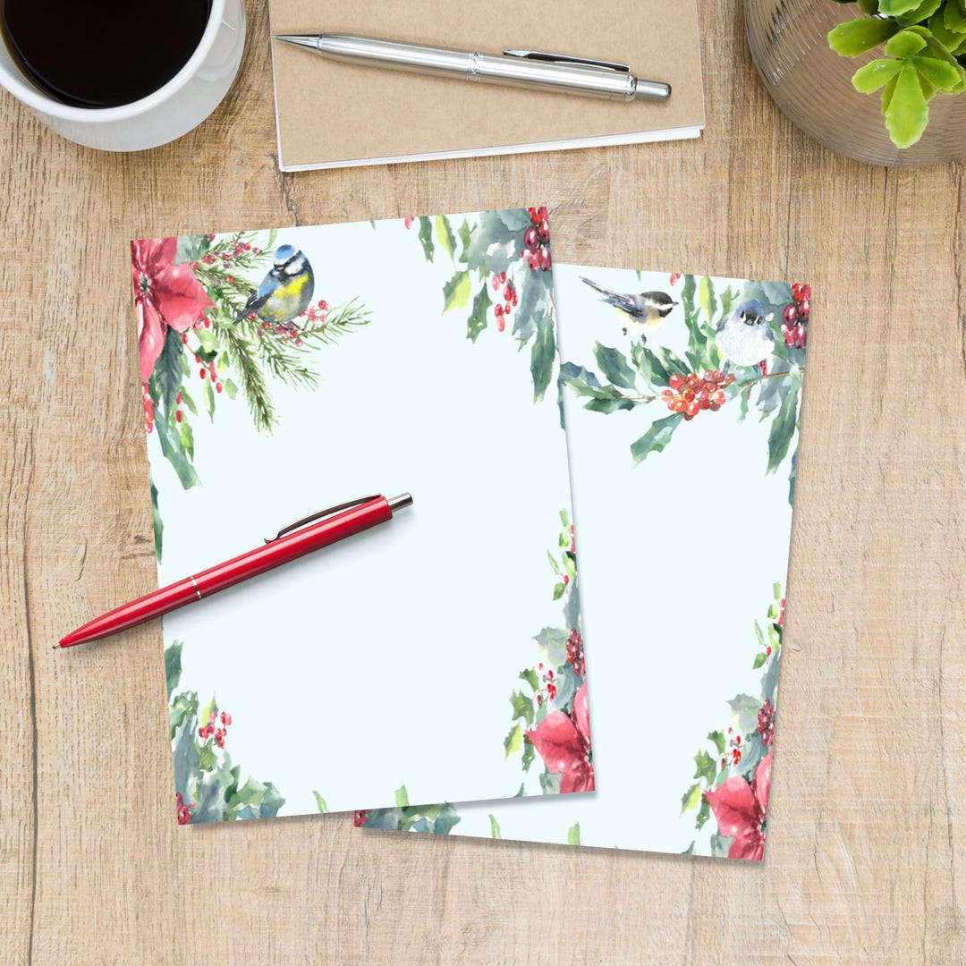 Winter Birds A5 Letter Writing Paper, Penpal Supplies, Stationery Lined ...