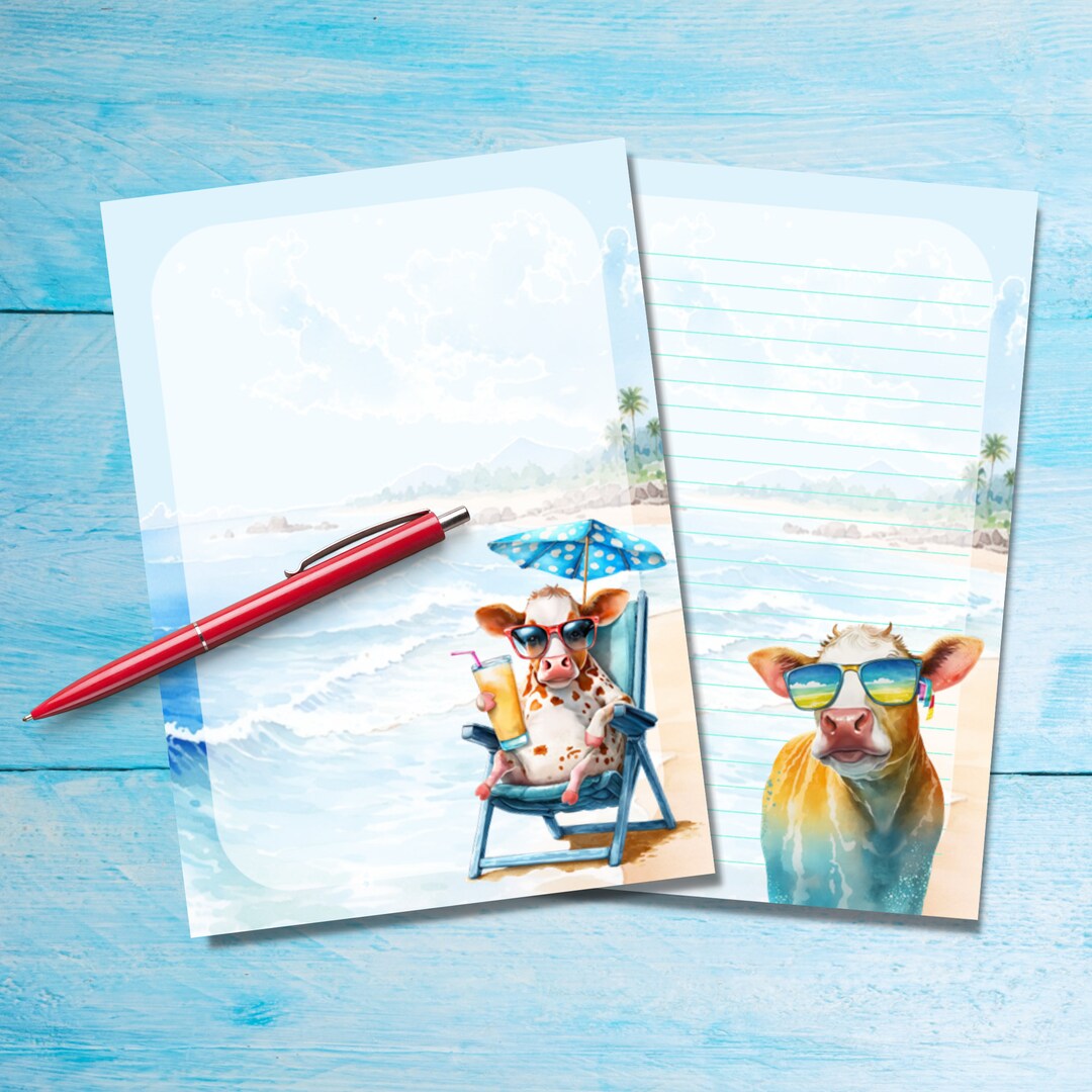 Hanging at the Beach A5 Letter Writing Paper, Penpal Stationery ...