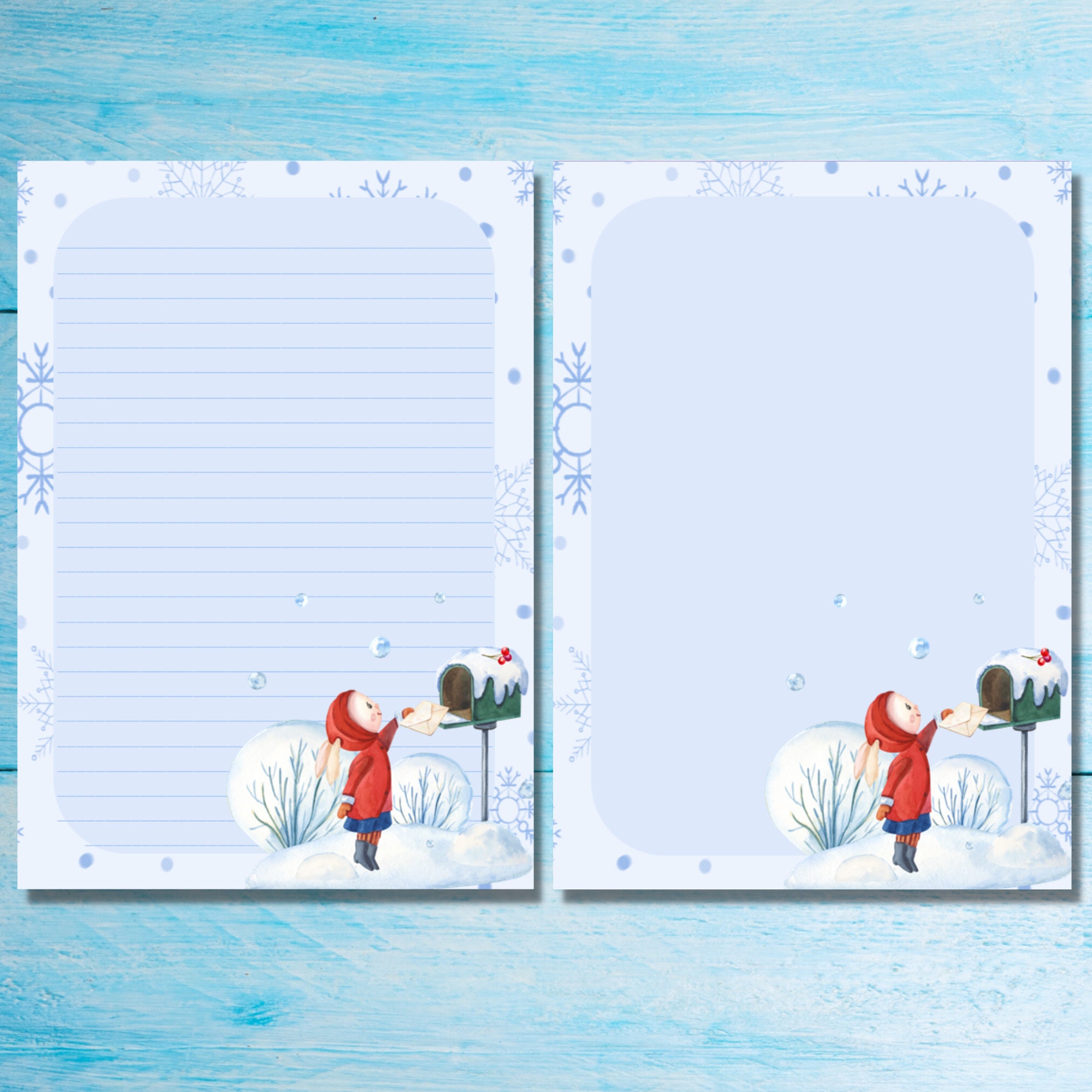 Winter Mail A5 Letter Writing Paper, Pen Pal Supplies, Stationery Lined ...