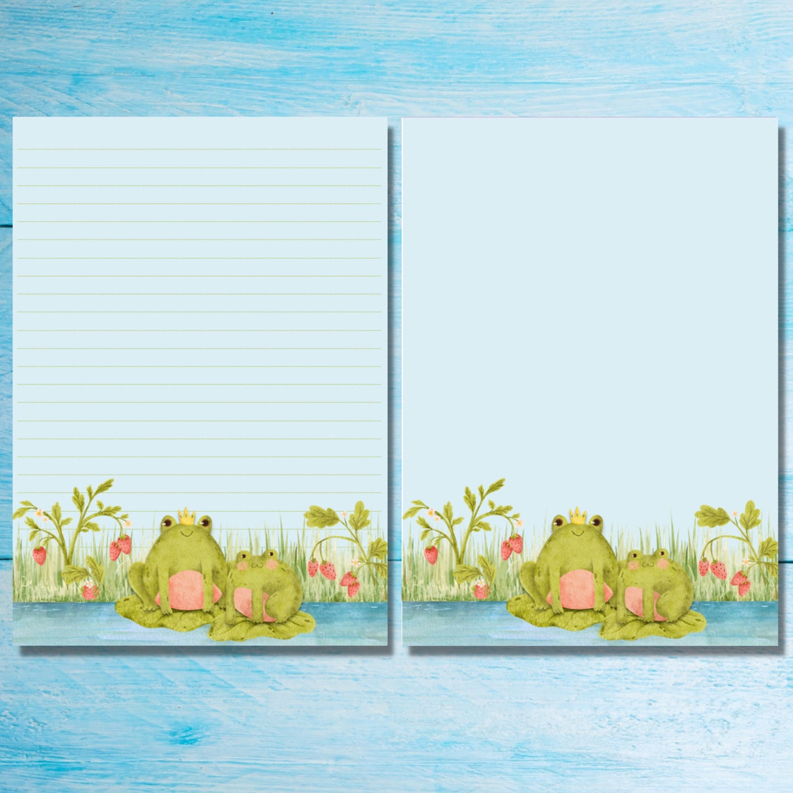 Strawberry Frog A5 Letter Writing Paper, Stationery Lined Notepaper ...