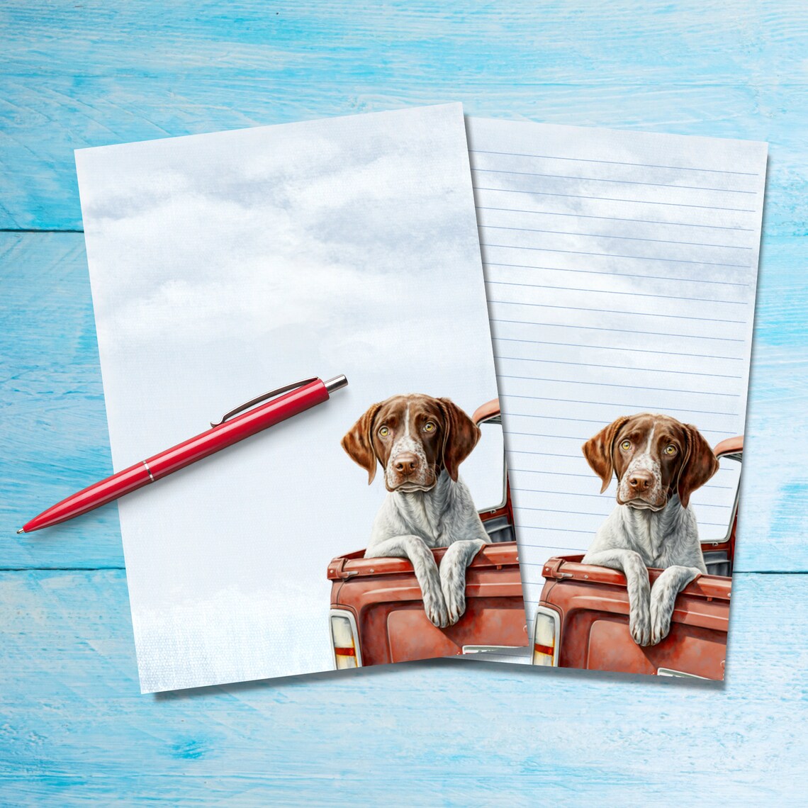 Truck Ride A5 Letter Writing Paper, Cute Dog Stationery Lined or ...