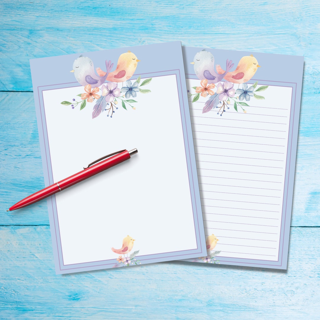 Spring Birds A5 Letter Writing Paper, Penpal Stationery Supplies Lined ...