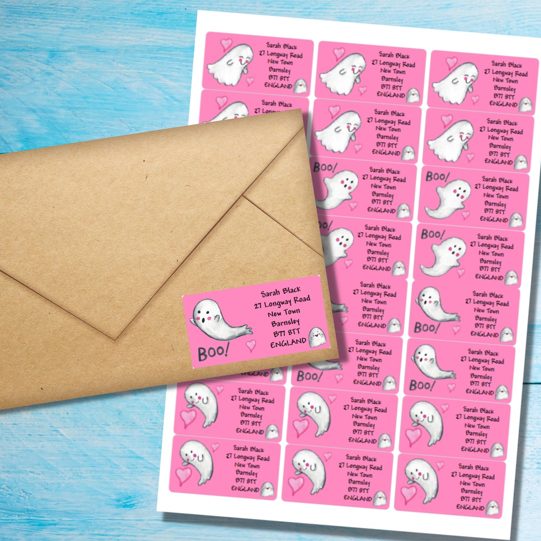 Boo!! Ghost Love Self Adhesive Return Address Labels, 24 Labels per ...