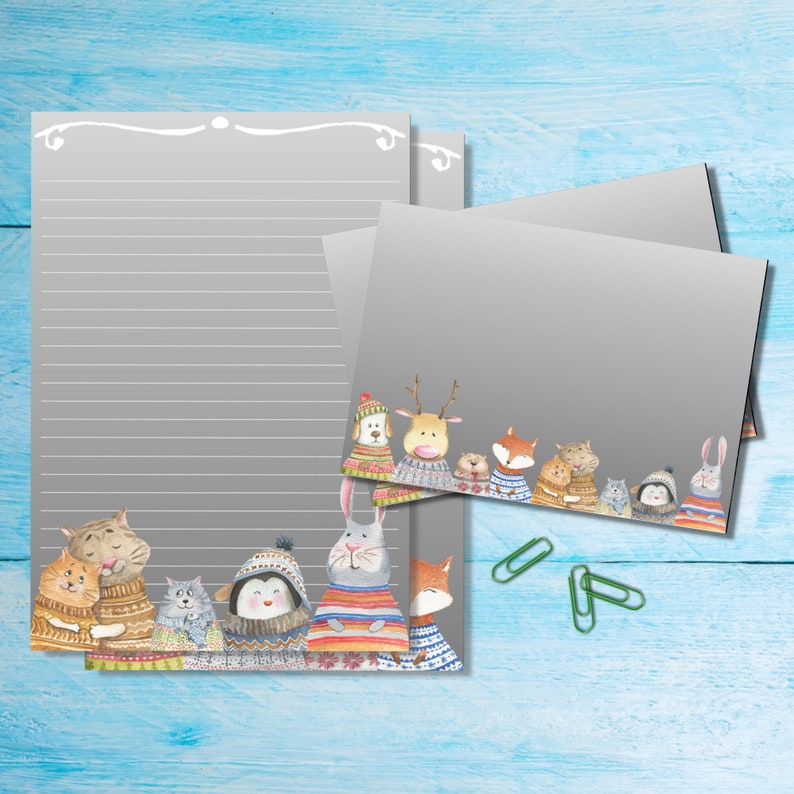 Sweater Weather Set A5 Writing Sheets and Matching Envelopes - Etsy