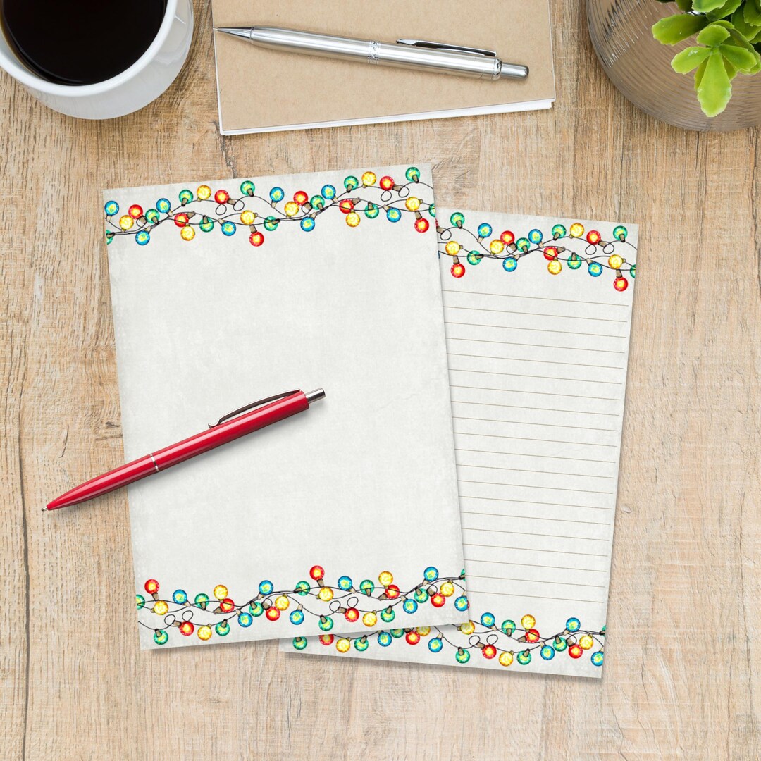 Festive Lights A5 Letter Writing Paper, Pen Pal Supplies, Stationery ...