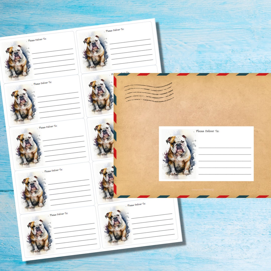 Watercolour Dogs Self Adhesive Please Deliver To.. Labels, 10 Labels ...