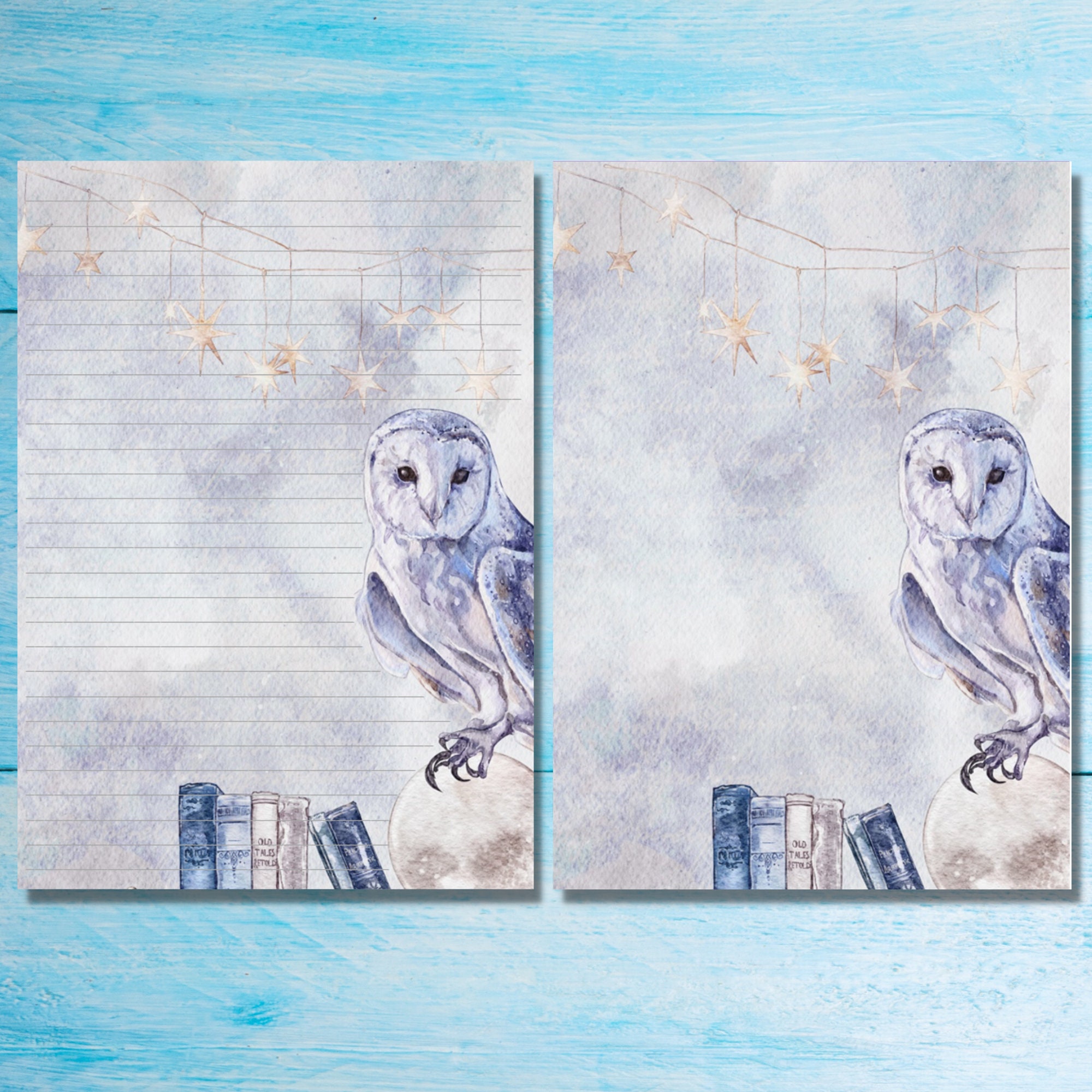 Magical Owl A5 Letter Writing Paper, Penpal Stationery Supplies Lined ...