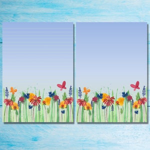 Wild Flowers A5 Letter Writing Paper, Pen Pal Supplies, Stationery ...