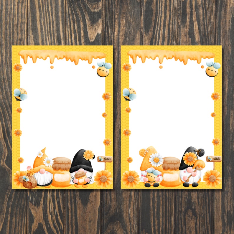 Honey Bee Gnome A5 Letter Writing Paper, Penpal Supplies, Cute Kawaii ...