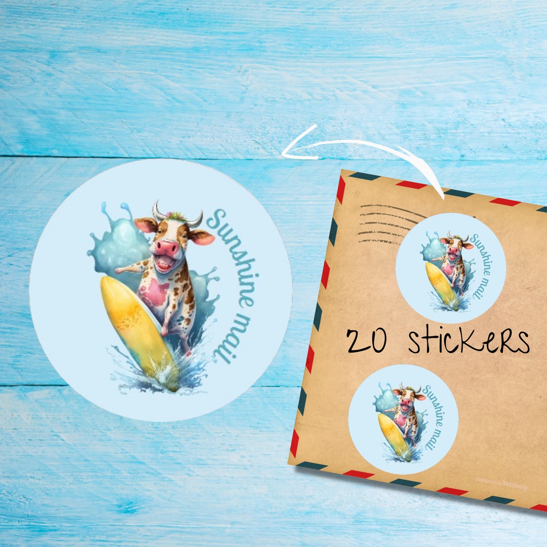 Hanging at the Beach Stickers Pack, Individually Cut Round Matte ...