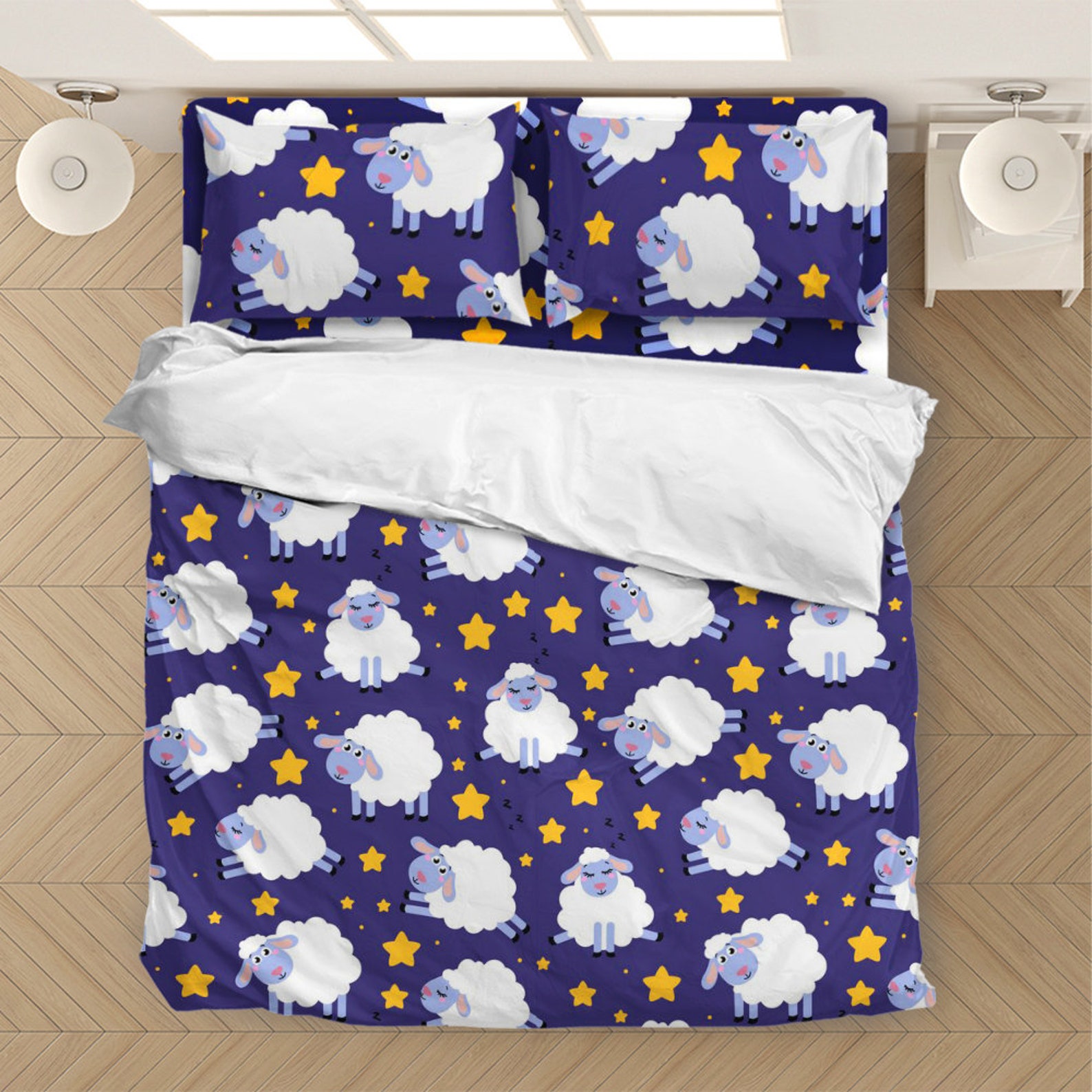 Counting Sheep To Fall Asleep Bedding Set Custom Name Duvet | Etsy