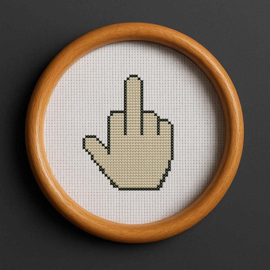 Middle Finger - Gag Gift - Cross-stitch Pattern - Instant Download (PDF ...